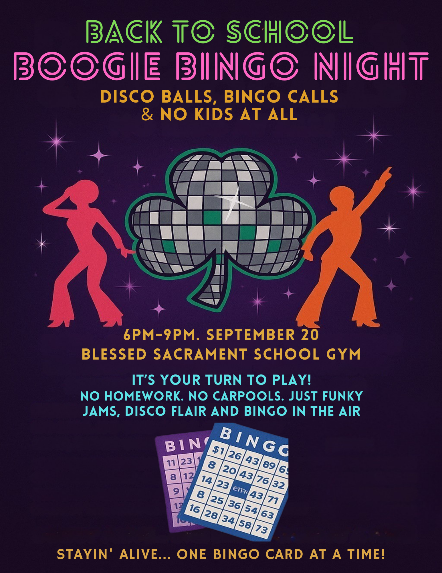 "Back to School Boogie Bingo Night" – tagged "bingo" – Shamrock Shop
